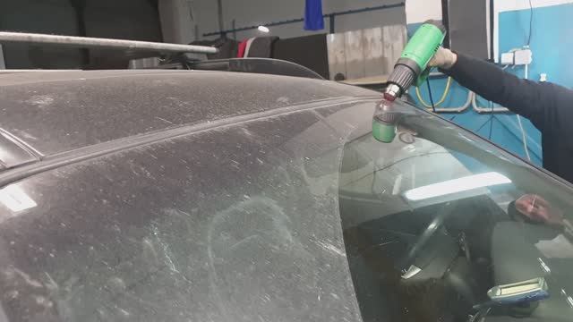 Замена автомобильного лобового стекла Fuyao Glass на авто хундаи ix55