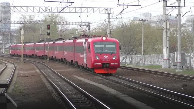Электропоезд ЭД4МКМ-АЭРО-0007 (ТЧ-50) приг. поезд "Аэроэкспресс" №7141 Москва - Аэропорт Домодедово.