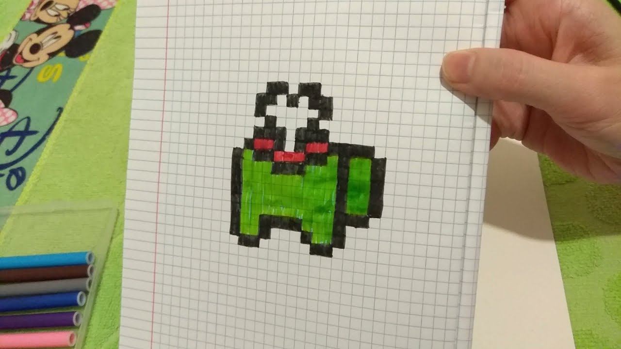 АМОНГ АС ПИКСЕЛЬНЫЙ РИСУНОК ПО КЛЕТОЧКАМ