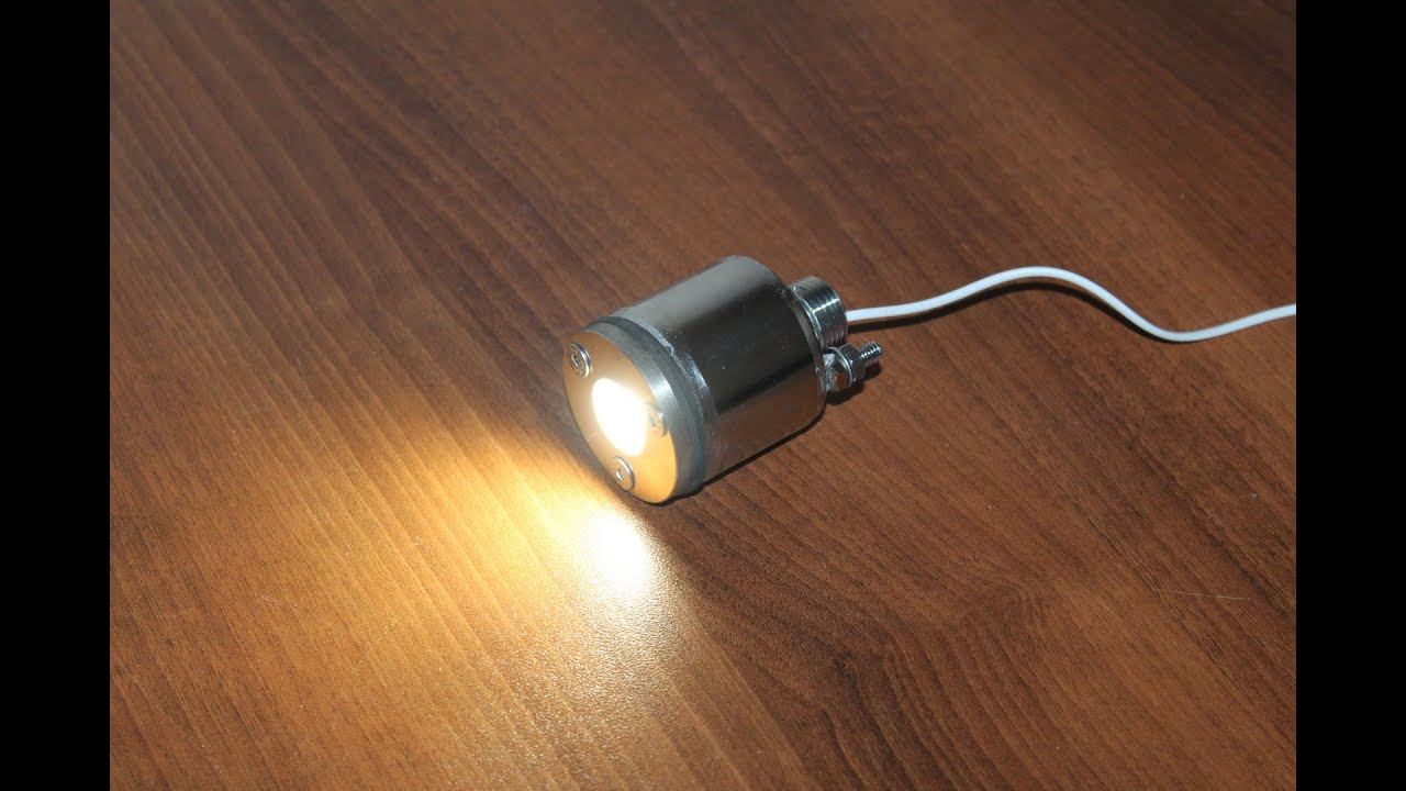 Р11-20 Прожектор светодиодный мини 3 Вт "Холодный белый" 12В, из нерж. стали с закладной, пленка