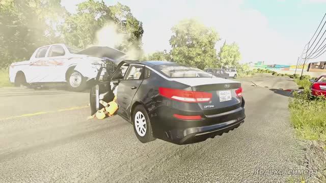 Жуткие аварии на дороге. Реалистичные автомобильные аварии, погони и ДТП.