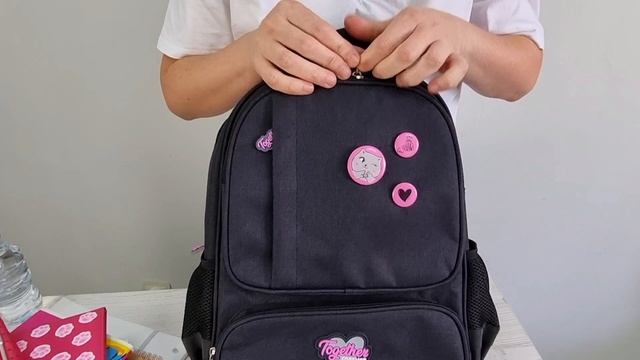 Рюкзак школьный, Феникс+, 30х40х14 см, полиэстер, металлические значки, резиновая нашивка, 1 отдел