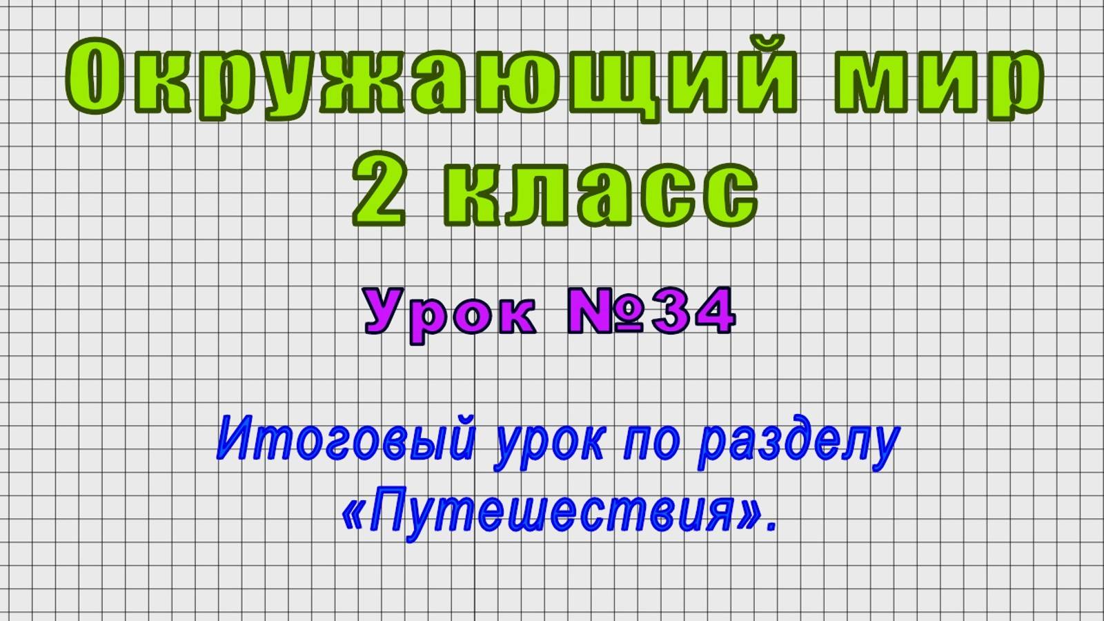 Окружающий мир 2 класс (Урок№34 - Итоговый урок по разделу «Путешествия».)