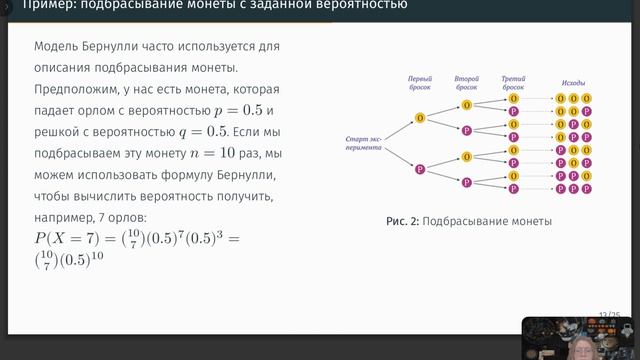 защита презентации, модель с урнами, математическое моделирование, Ганина ТС