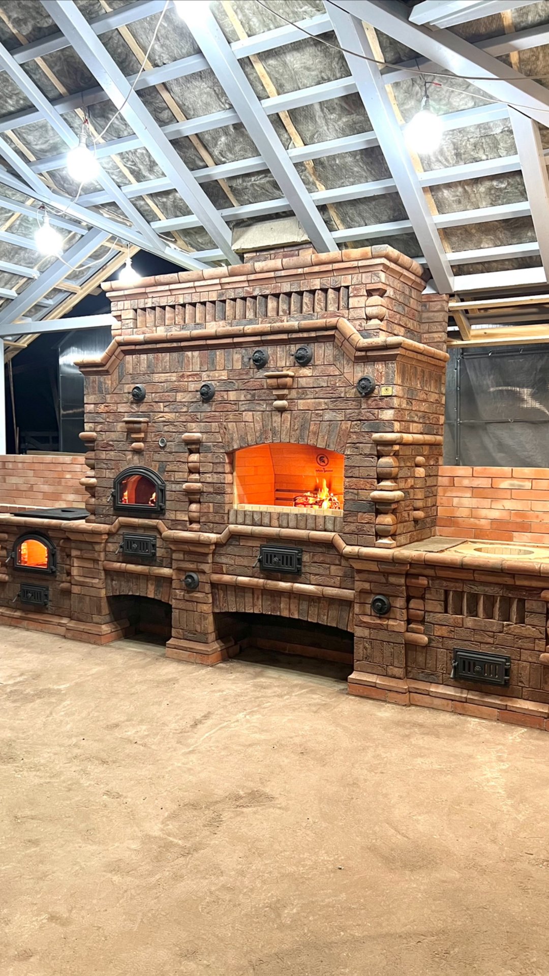 Барбекю комплекс в Нео-Тульском стиле из кирпича ручной формовки