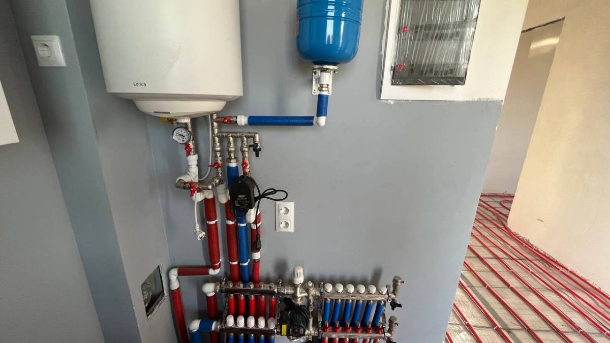 Монтаж отопления, водоснабжения, канализации и теплых водяных полов в доме 80м2 г.Казань