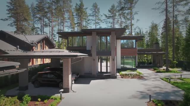 Загородный коттедж в стиле Ф.Л. Райта "под ключ" по проекту М407