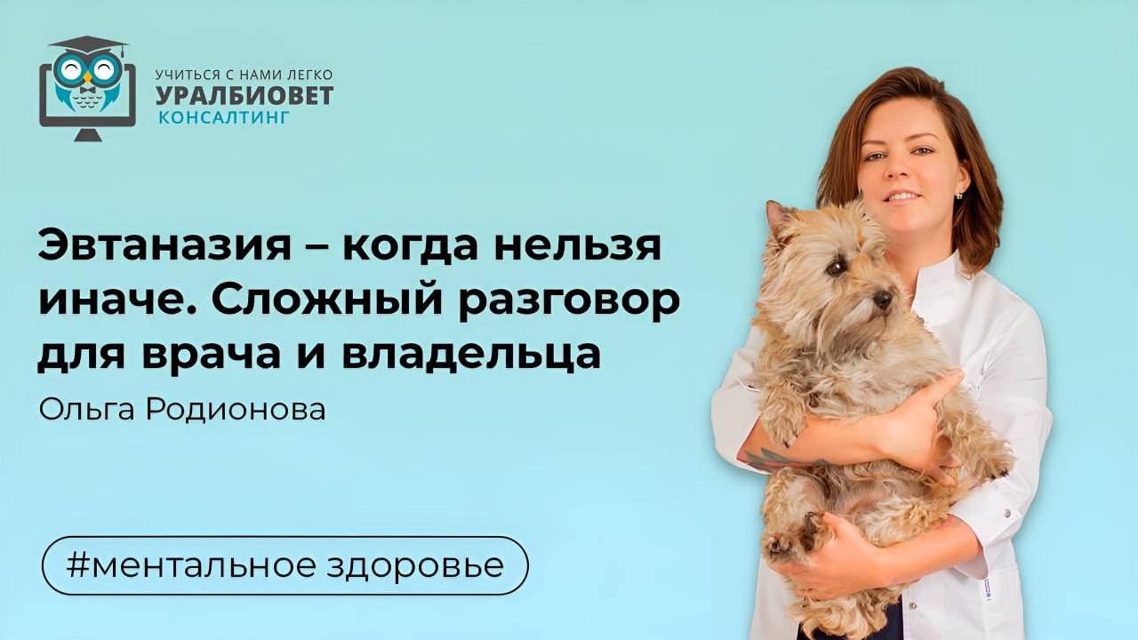Эвтаназия - когда нельзя иначе. Сложный разговор для врача и владельца. Лектор Ольга Родионова