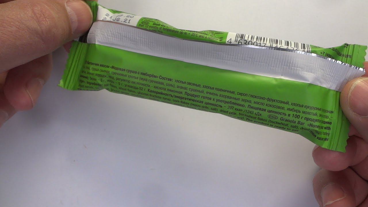 Взял на пробу Батончик Мюсли Smartbar Медовая Груша с Имбирём