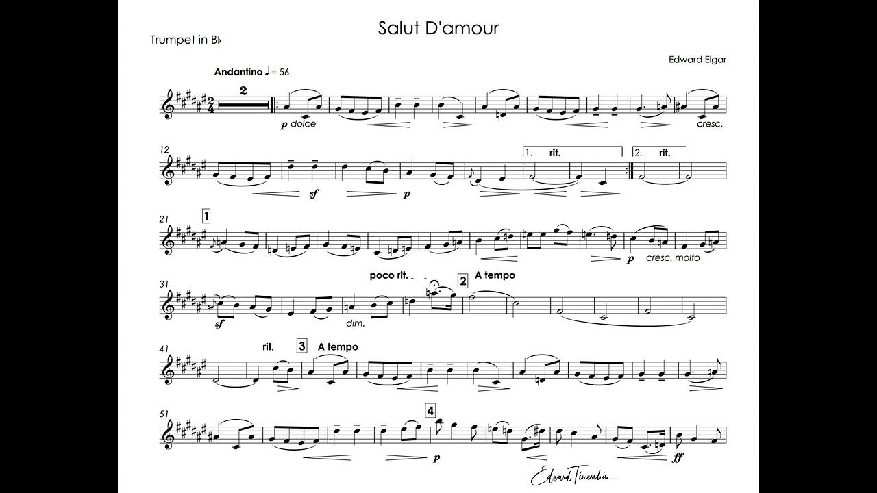 Elgar, Edward - Salut d'Amour - Sergei Nakaryakov flugelhorn