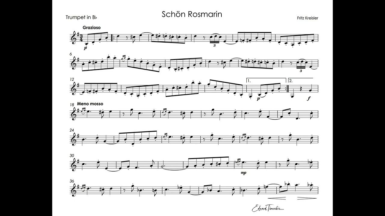 Kreisler, Fritz - Schön Rosmarin - Sergei Nakaryakov  trumpet Bb