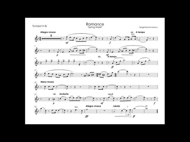 Rachmaninov, Sergei - Spring Waters - backing track for Bb instruments