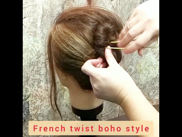 Большая кованая латунная шпилька для длинных волос