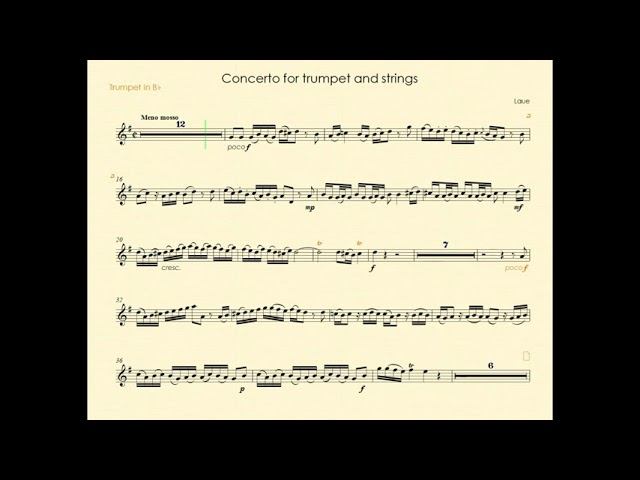 Laue - Trumpet concerto 1 movt. - Piano Backing track for trumpet Bb metronom