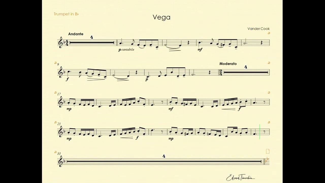 Cook, Vander - Vega - backing track for trumpet Bb metronom