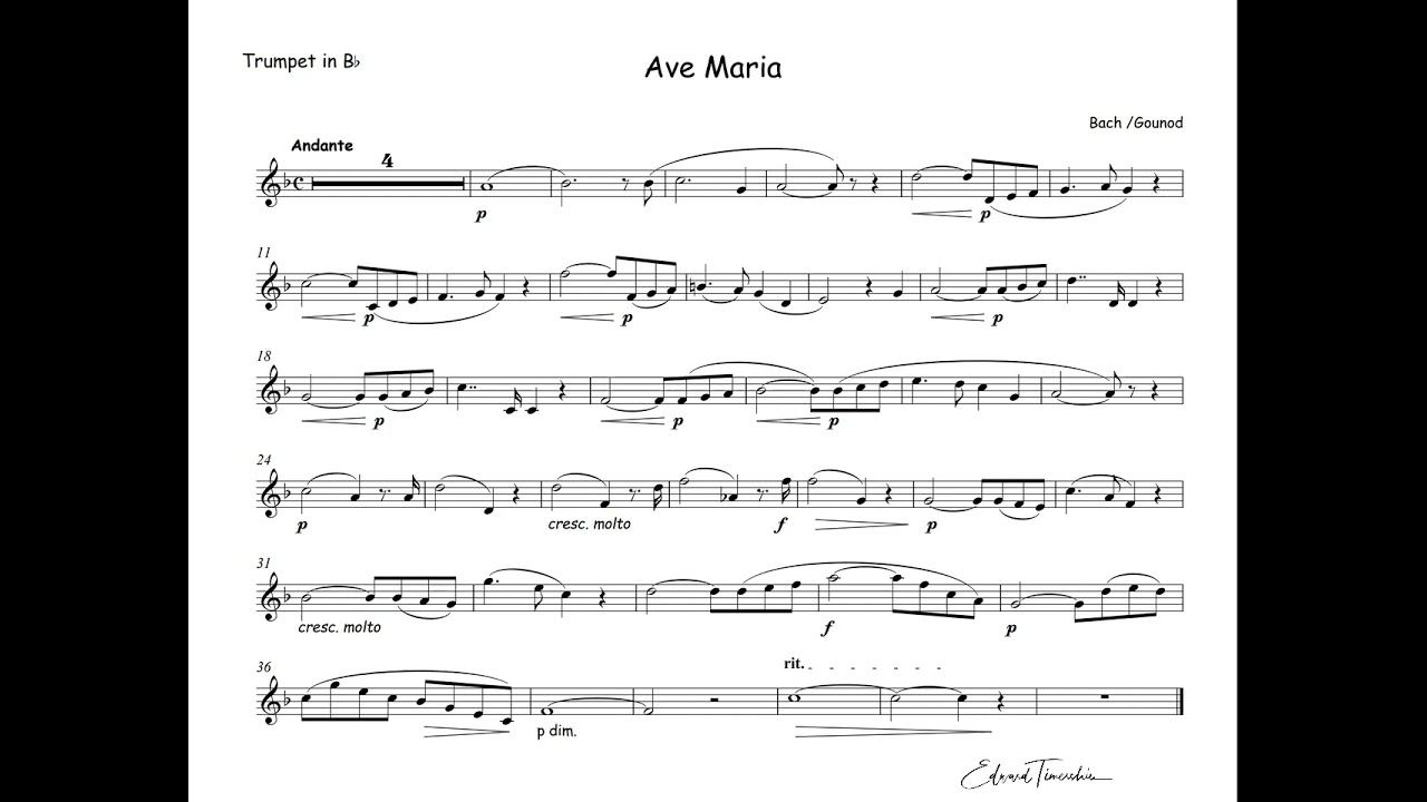 Bach/Gounod - Ave Maria - backing track for trumpet Bb