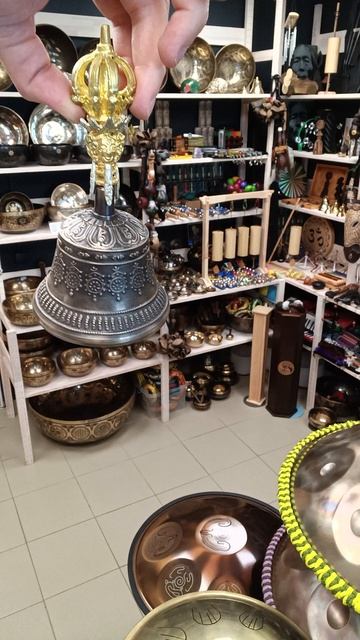 Тибетский колокольчик и варджа - 9 см / Dorje bell with vajra / shamanic.moscow