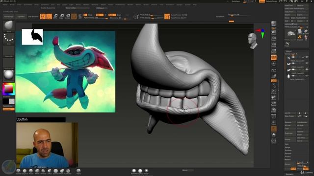 8. Adding eyebrows, nose tip and refining the head