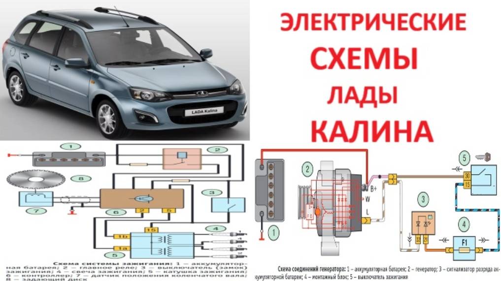 Любая электрическая схема лада Калина 1 и 2 с расшифровкой всех устройств