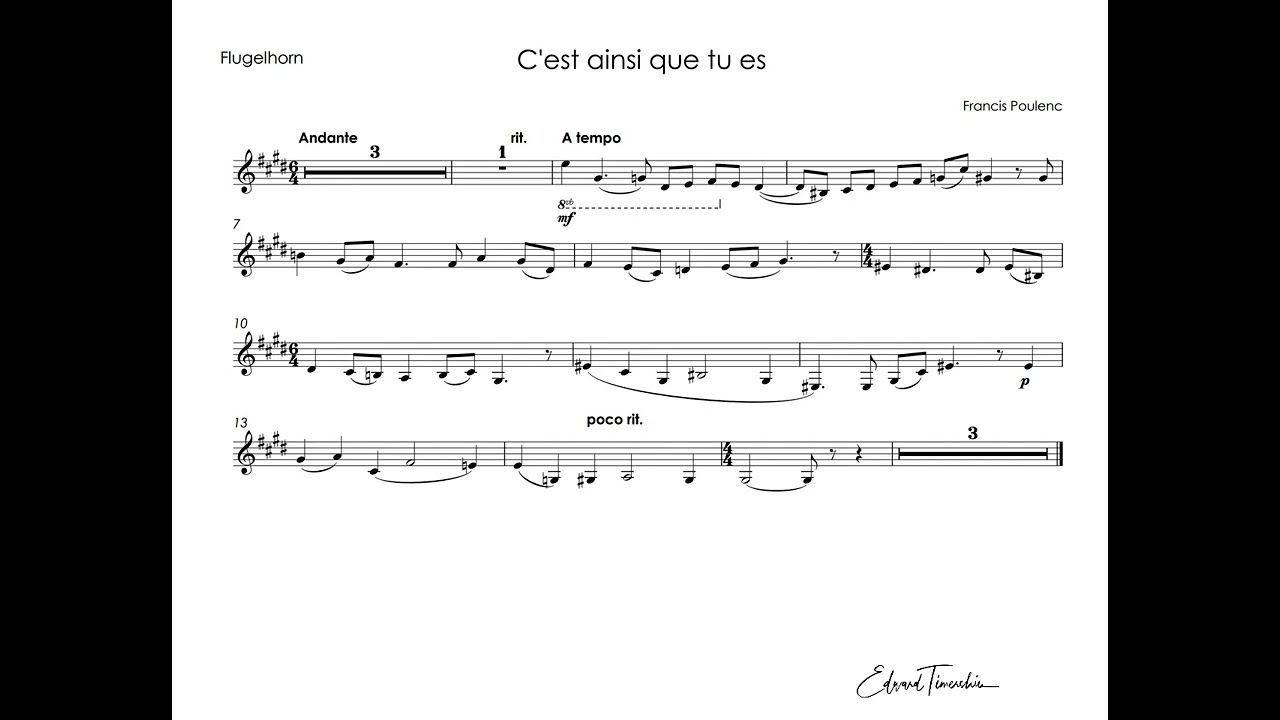 Poulenc, Francis - C’est ainsi que tu es - Sergei Nakaryakov flugelhorn