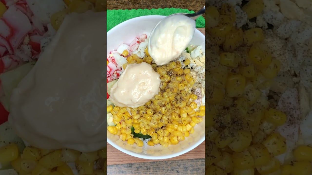 Крабовый салат за 10 минут с болгарским перцем #shorts