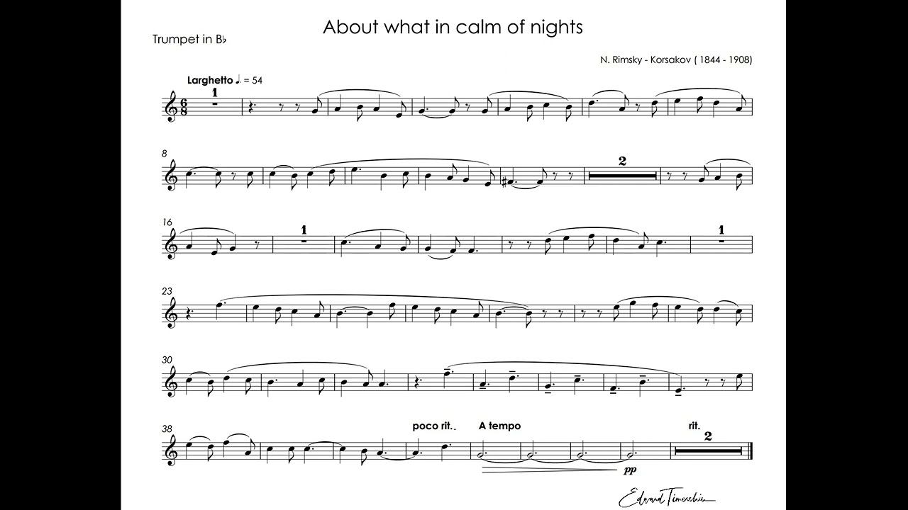 Rimsky-Korsakov, Nikolai - About what in calm of nights - Sergei Nakaryakov trumpet Bb