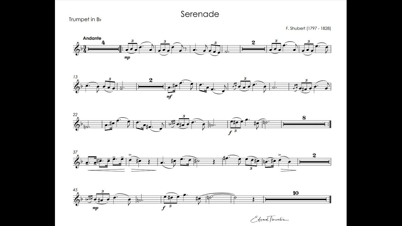Schubert, Franz - Serenade - piano backing track for trumpet Bb