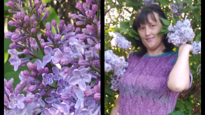 5 .МК.#вяжем красивую # ажурную тунику спицами # "Фея сирени"