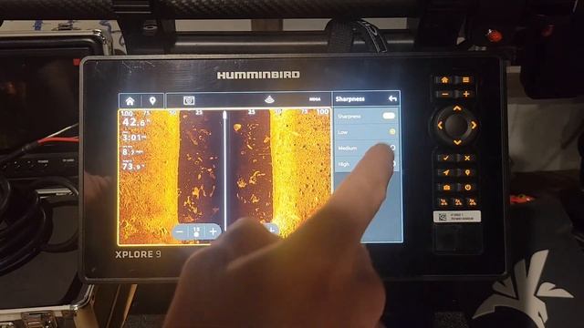 Настройка бокового обзора Side Imaging Humminbird Xplore 9 , 10 , 12
