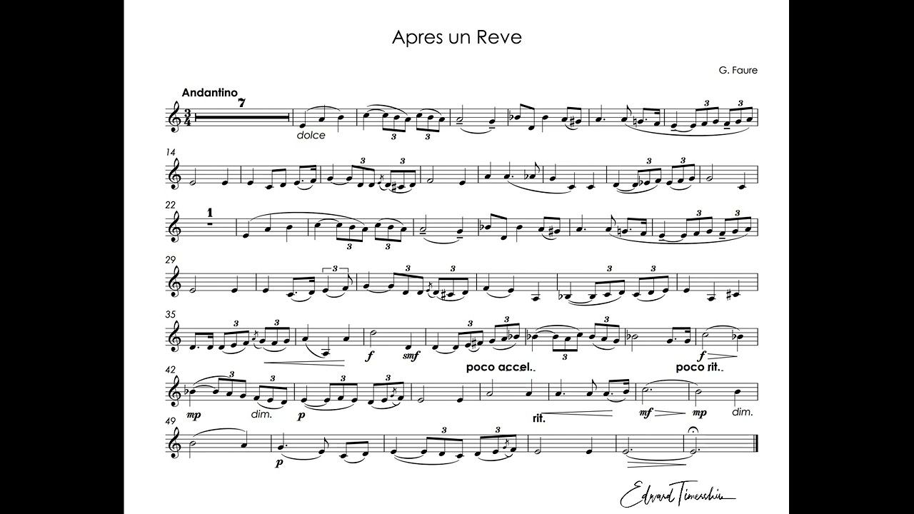 Fauré, Gabriel - Après un rêve - Sergei Nakaryakov trumpet Bb