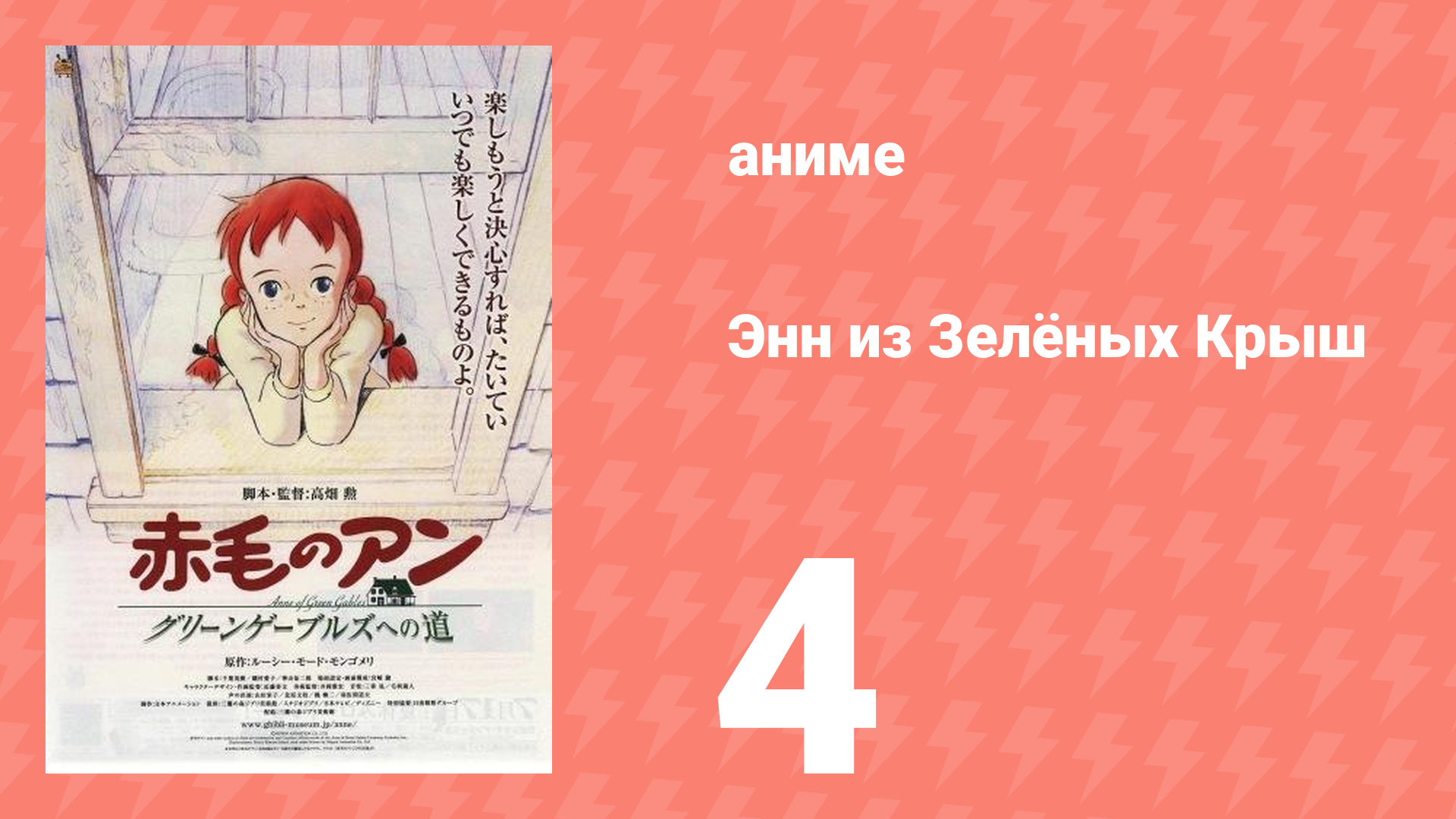 Энн из Зелёных Крыш 4 серия (аниме-сериал, 1979)