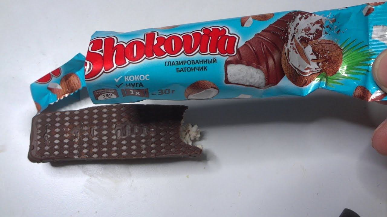 Взял на пробу Батончик Shokovita Глазированный Нуга с Кокосовой Стружкой со Сливочным Вкусом