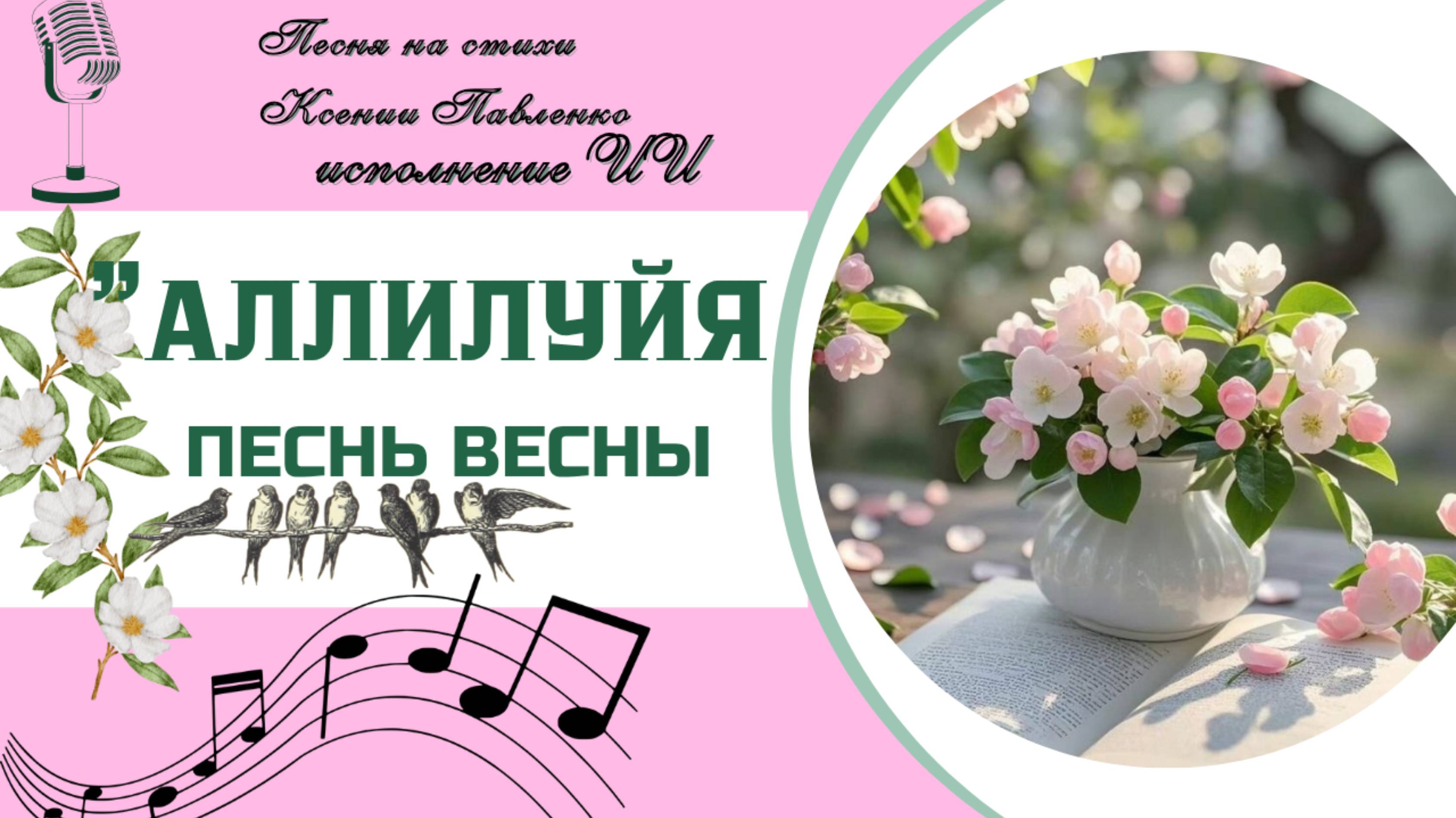 "АЛЛИЛУЙЯ- песнь весны!" песня на стихи Ксении Павленко