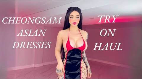 Iamasiadoll ASMR 🍒 TIGHT ASIAN DRESSES TRY ON HAUL - CHEONGSAM