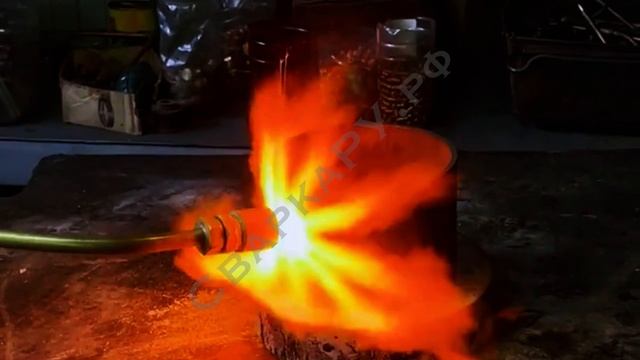 Горелка пропановая Джет ГП-1 Вулкан для термообработки и нагрева Нагрев трубы диаметром 135х5мм