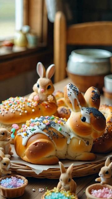 Пасхальные зайцы пекут куличи — анимация для детей | Пасха 2025