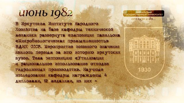 История БГУ (1982 год)
