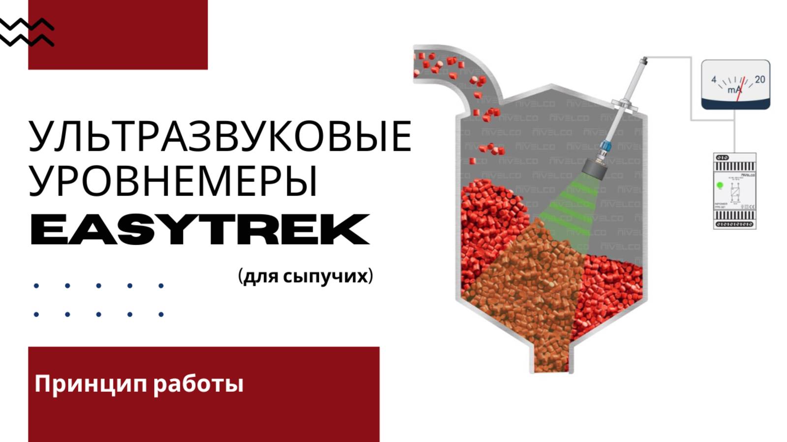 Ультразвуковой уровнемер для сыпучих сред EasyTREK. Принцип работы