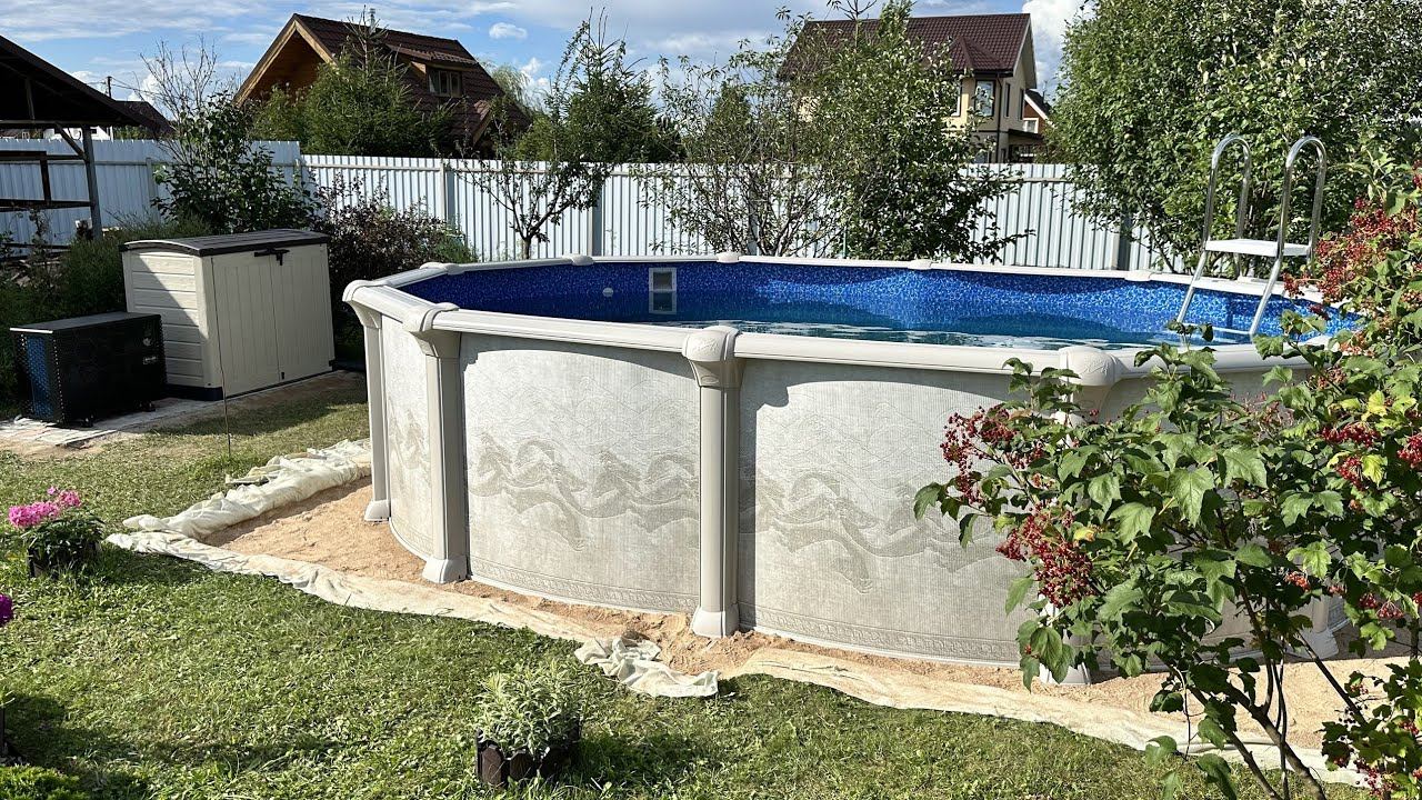 Каркасный Бассейн с Ящиком под Оборудование и Тепловым Насосом