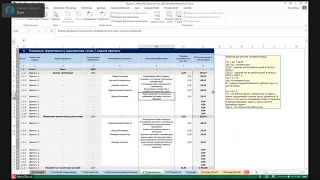Как правильно заполнить ФЭО на грант резиденту НПЦ БАС?