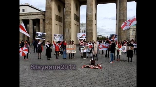 Crazy Belarussian protesters in Berlin 2020 who paid them?