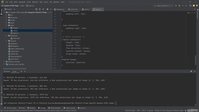 14 - Adding a Line Chart in the Flask App to Display People Count