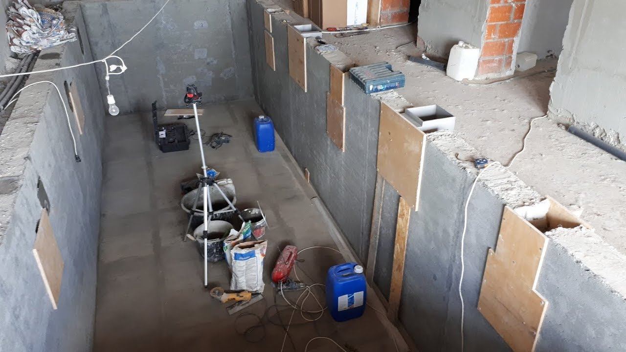 Оборудование в Чашу Бассейна: Скиммер, Противоток, Форсунка, Светильник - Монтаж своими руками