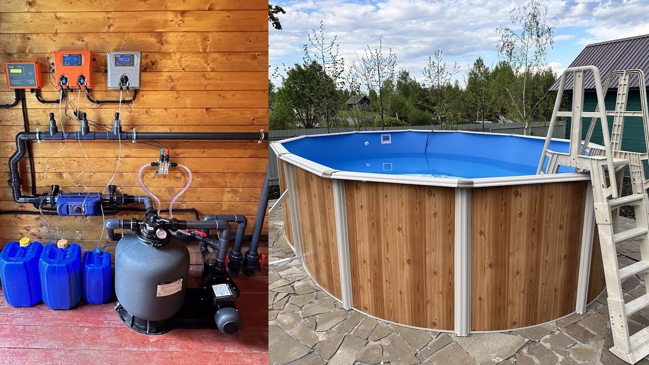 Типовое Оборудование для Каркасного Бассейна - Подогрев, Станция, Автоматика, Фильтр, Трубы