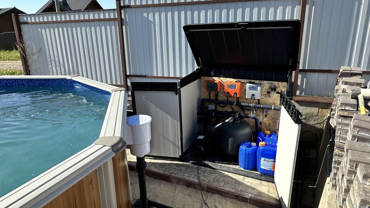 Ящик (шкаф) с Оборудованием для Каркасного Бассейна. Обзор оборудования в пластиковом коробе!