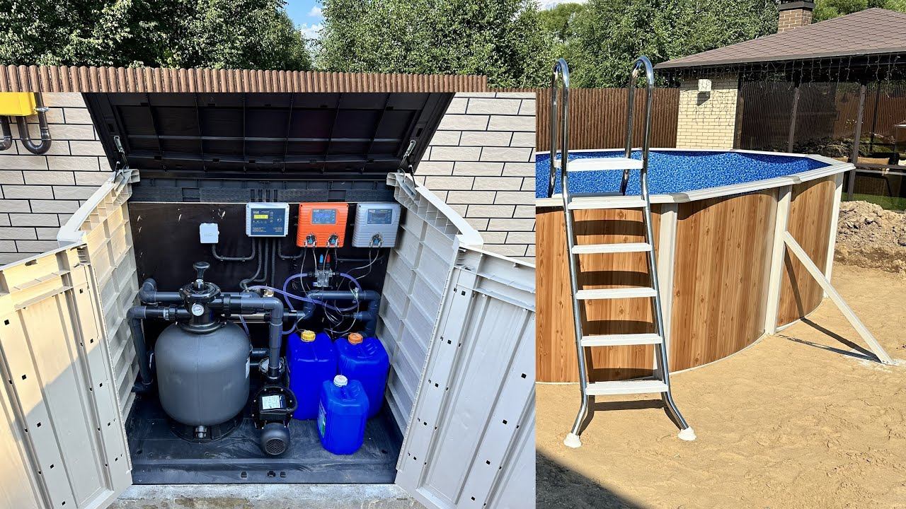 Подогрев Каркасного Бассейна от Газа, Станция, Автоматика - Оборудование в Ящике