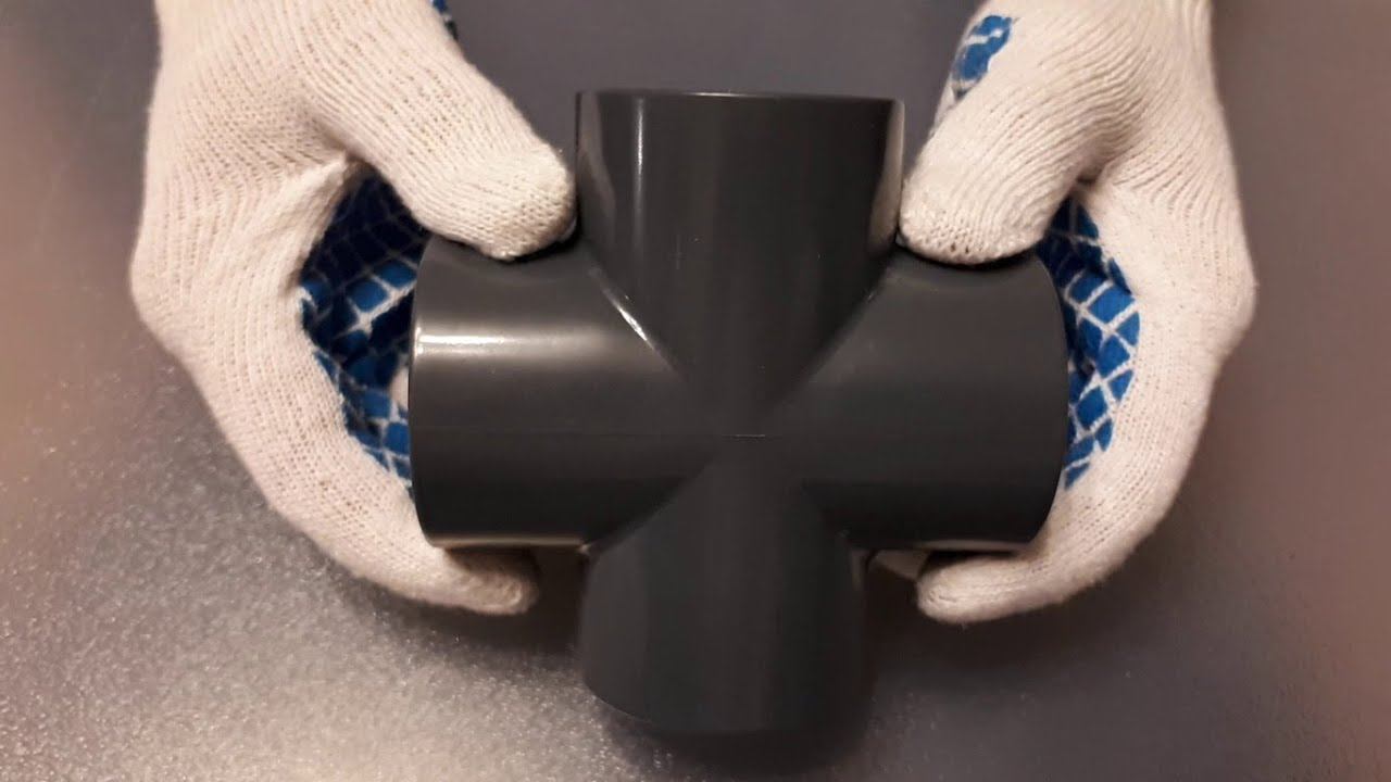 Крестовина (крест) ПВХ (PVC-U) - клеевой пластиковый фитинг бассейна. Крестовина PVC (ПВХ) под клей