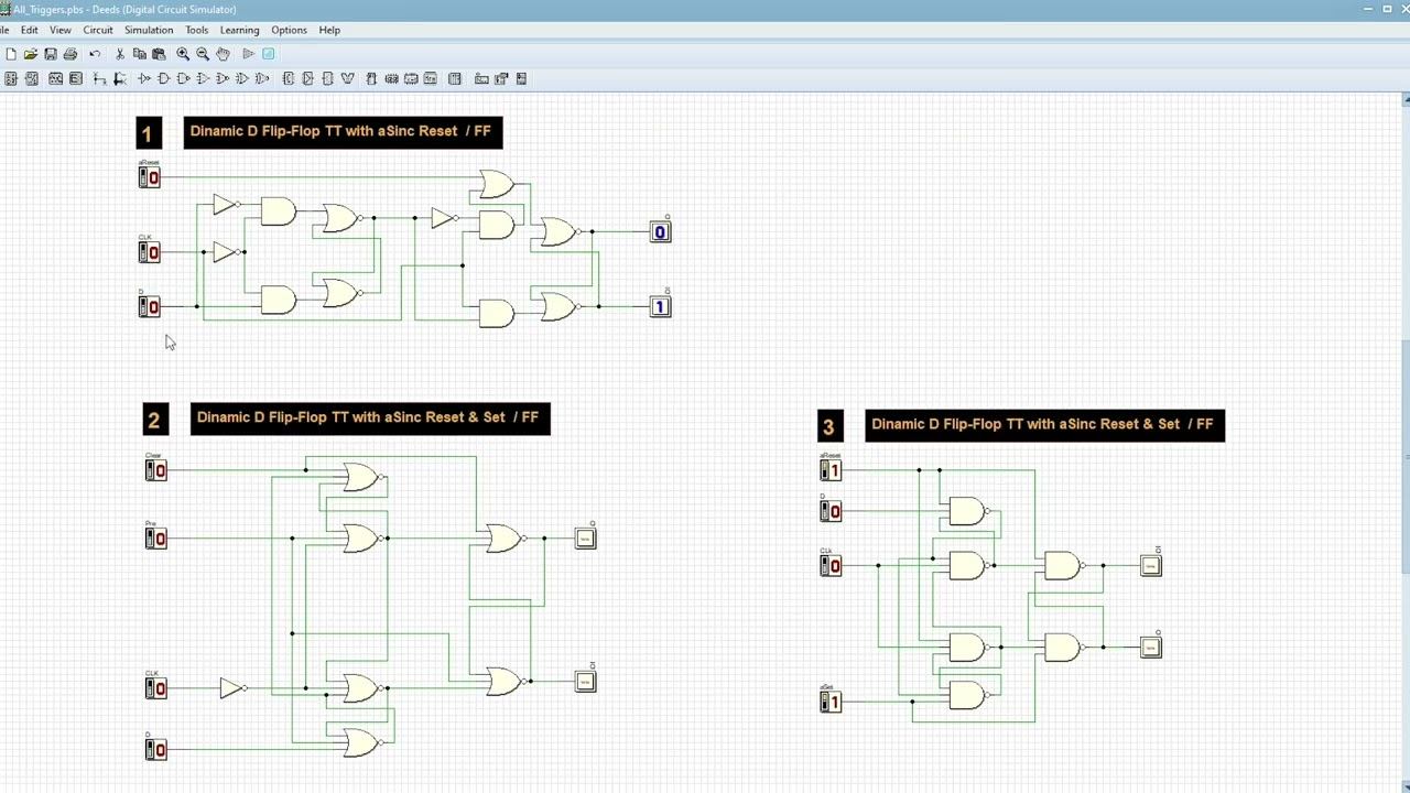Три Д Триггера с динамическим управлением (срабатывающие по переднему фронту)