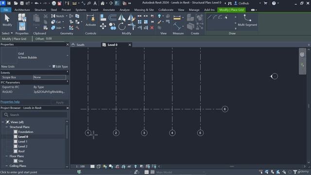 1.4. Creating grids in Revit