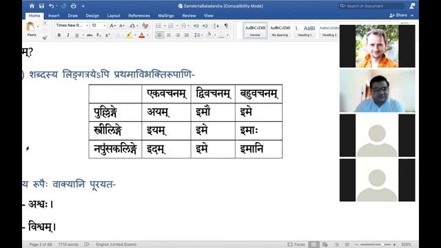 Devavani-Vilasah - Intermediate Level Samskrta Lessons in Hindi- Lesson 02- 25th April 2021